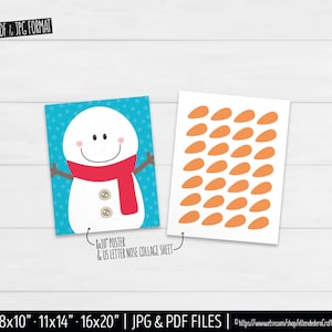 Pin the Nose on Snowman, Christmas Games for Kids. School Holiday Class ...