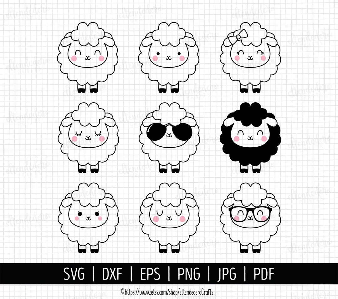 Sheep SVG. Baby Lamb Bundle Clipart PNG. Sheep Boy - Girl Cut Files ...