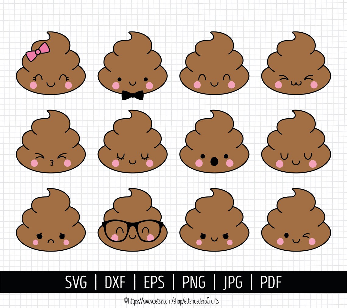 Poop SVG. Poop Emoji Vector Cut Files for Cutting Machine. | Etsy