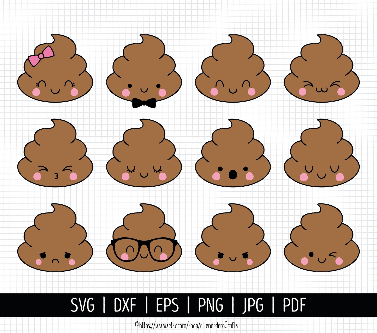 Poop SVG. Poop Emoji Vector Cut Files for Cutting Machine. | Etsy