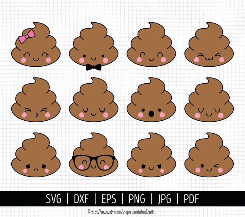 Poop SVG. Poop Emoji Vector Cut Files for Cutting Machine. | Etsy