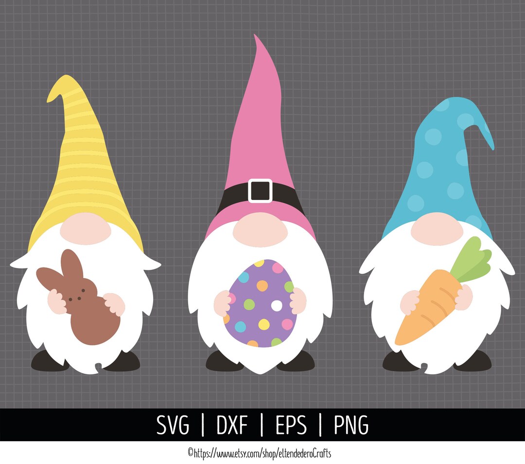 Easter Gnome SVG Bundle. Kids Easter Gnome Clipart PNG. Bunny, Egg ...