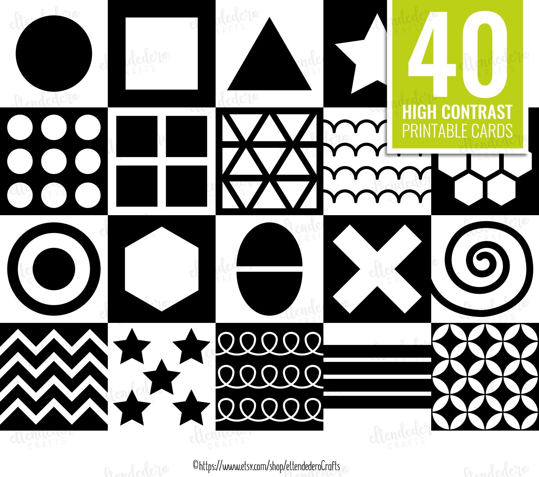 Black And White Geometric Patterns For Infants