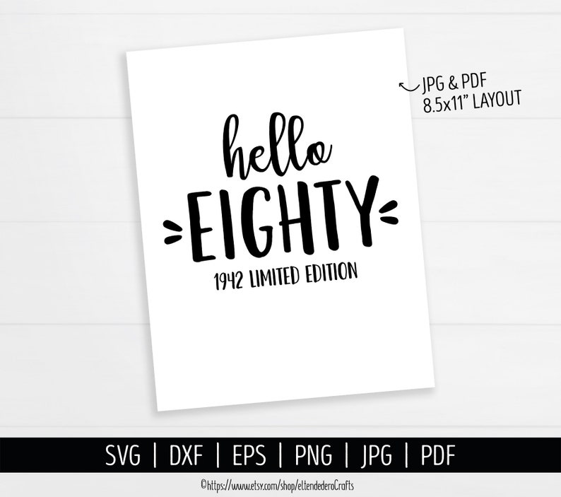 Hello Eighty SVG Cut Files. 80th Birthday Shirt Vector Cutting - Etsy