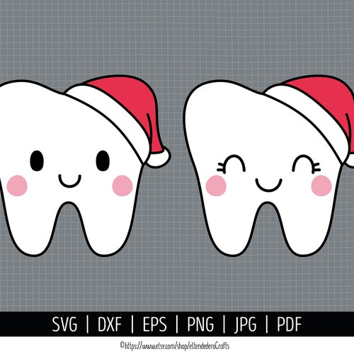 Santa Tooth SVG PNG Dental Files Digital Download for Cricut - Etsy