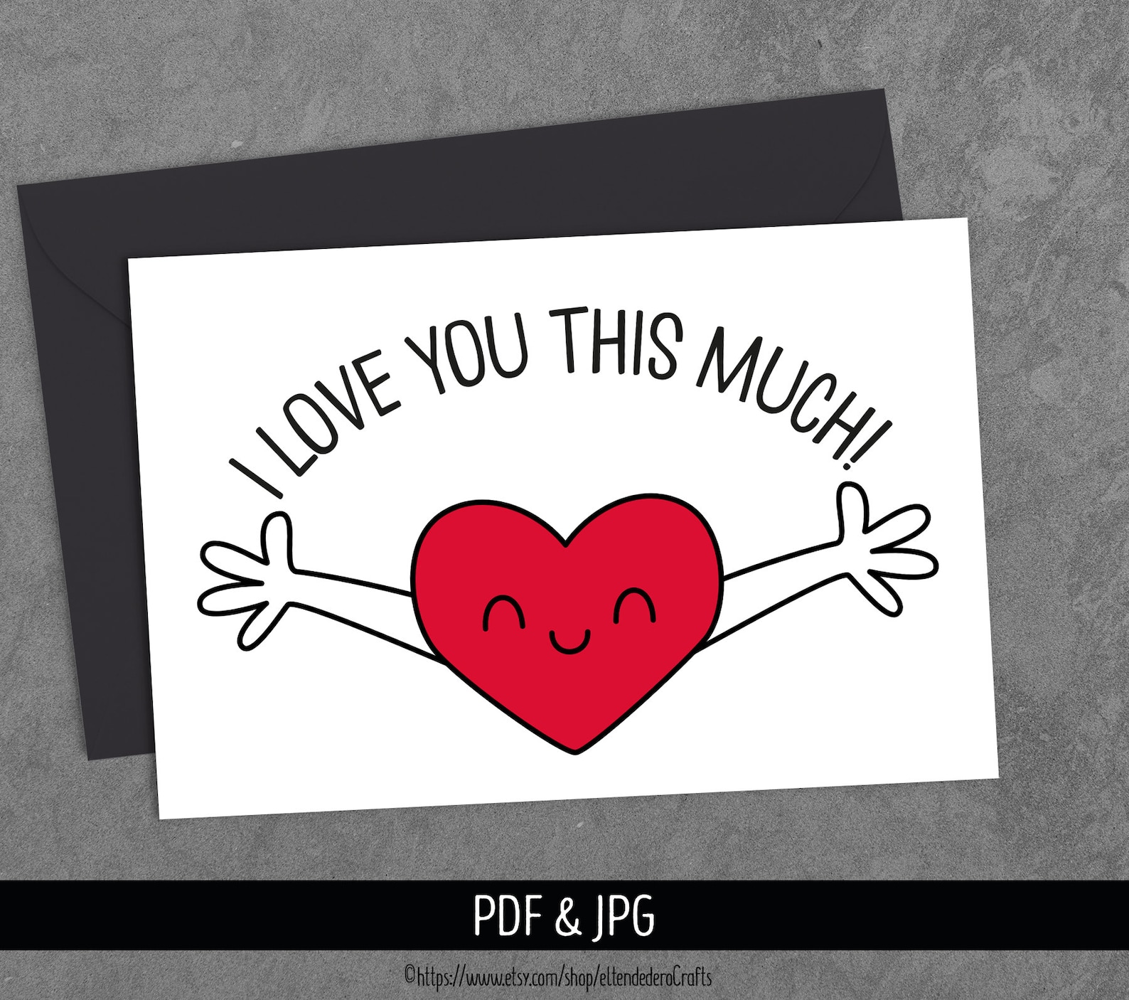 PRINTABLE Love Card. Digital I Love You Note. Cute Kids - Etsy