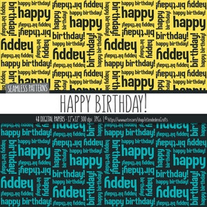 Birthday Digital Paper Set. Rainbow Happy Birthday Patterns. Colorful ...