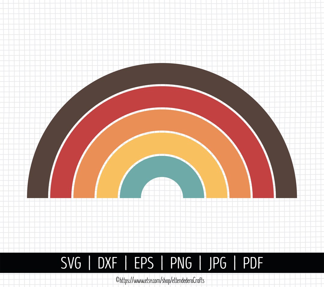 Retro Rainbow SVG Cut Files. Vintage Rainbow PNG. Be Happy Rainbow ...