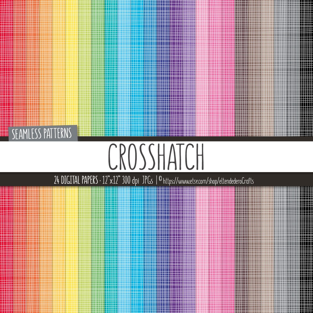 Crosshatch Digital Paper Pack. Hand Drawn Check Lined Backgrounds ...