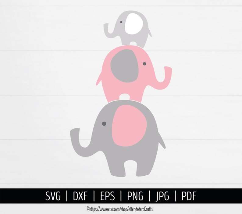 Baby Elephant Svg Pink Gray Elephant Clipart Baby Shower