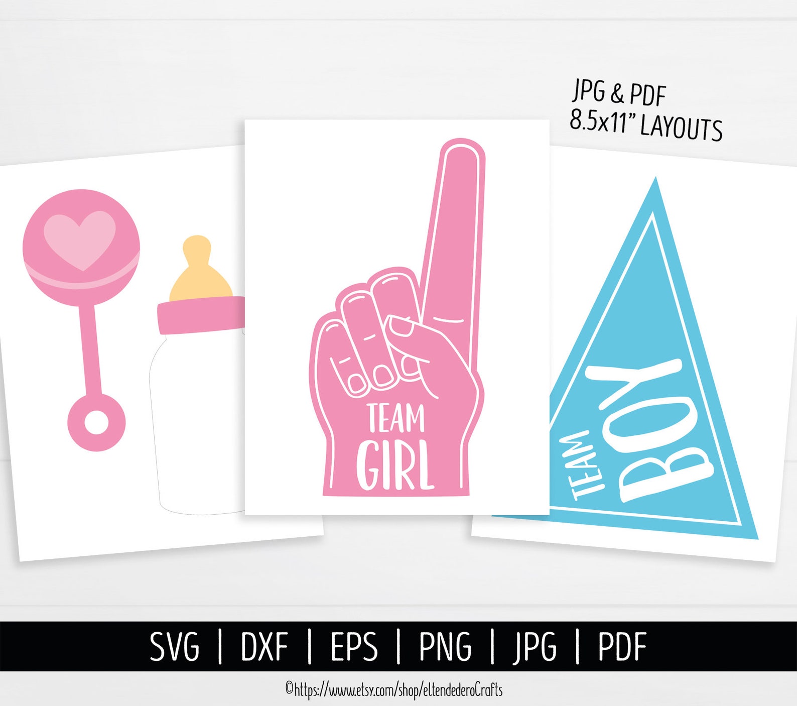 Gender Reveal Photo Booth Props SVG. Team Girl Team Boy Vector - Etsy