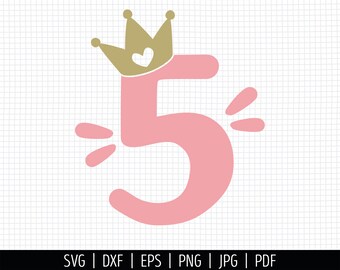 Gold Crown Number - Etsy