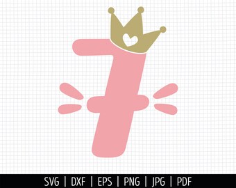 Pink Number 7 Png - Etsy