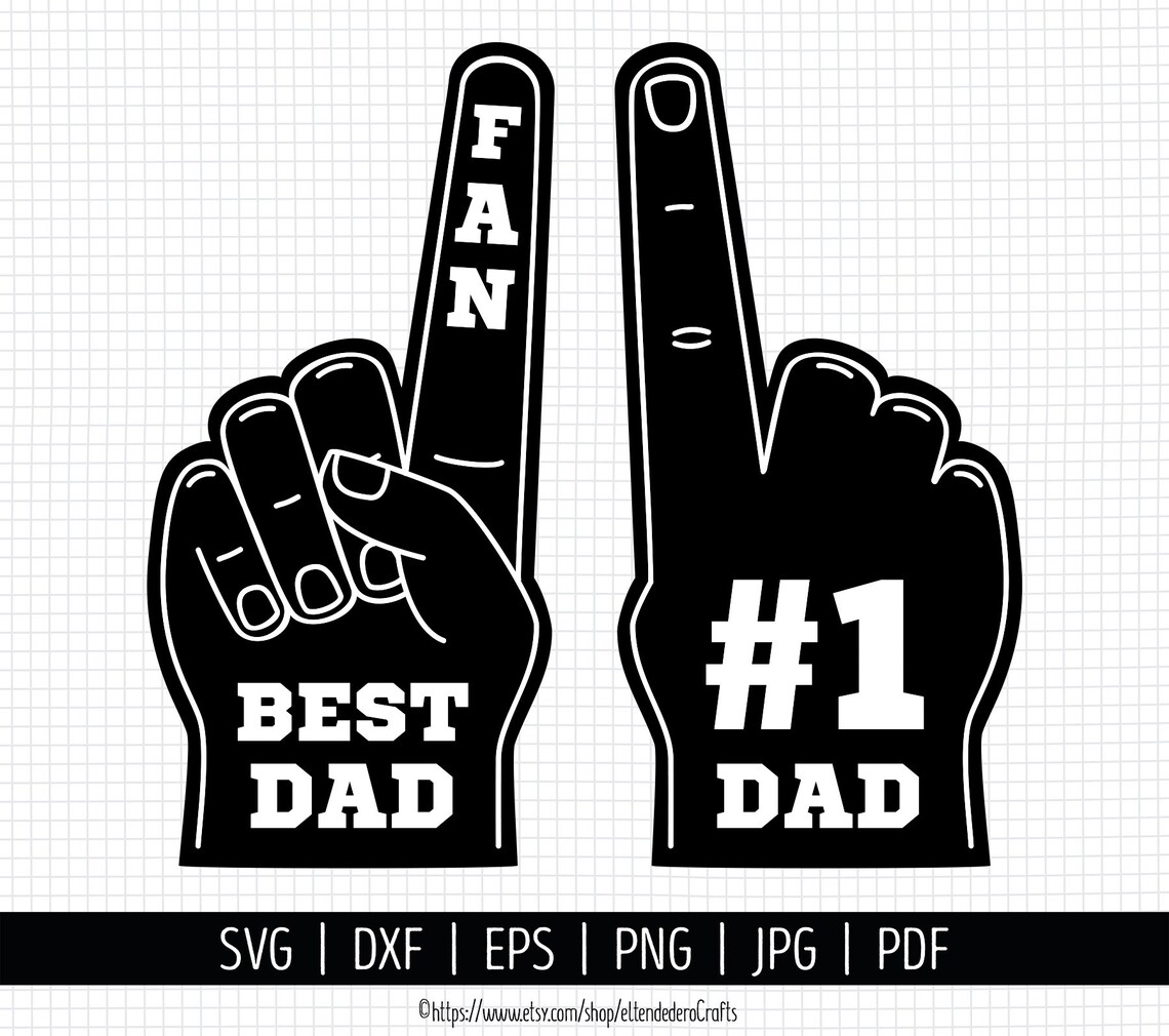 Number 1 Dad Fan Finger SVG. Father's Day Photo Props. | Etsy