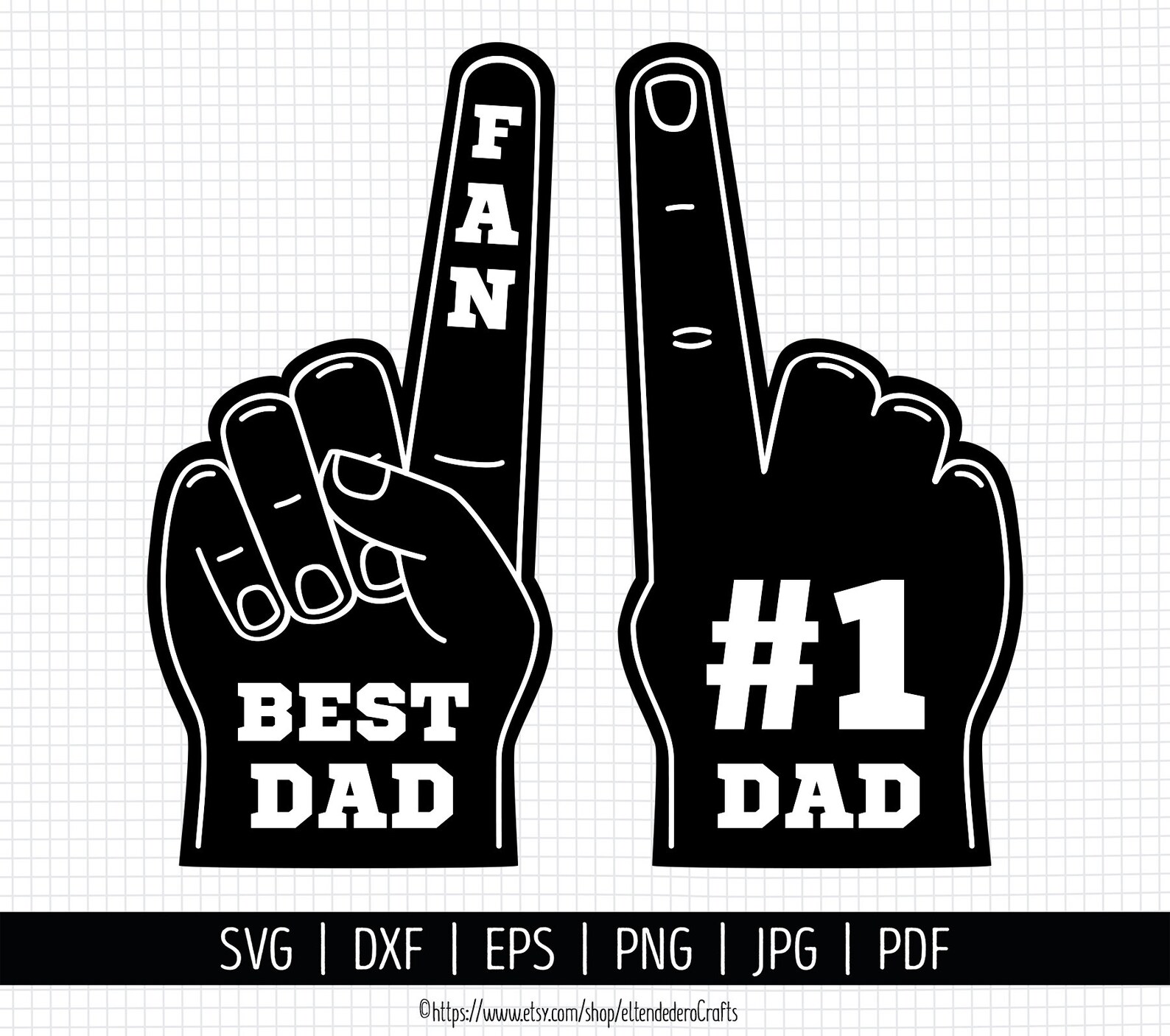 Number 1 Dad Fan Finger SVG. Father's Day Photo Props. | Etsy