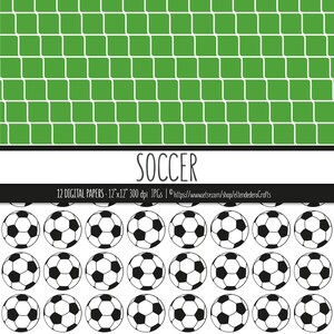 Soccer Digital Paper Pack With Soccer Balls Patterns. Sports ...