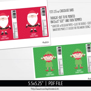 PRINTABLE Christmas Chocolate Bar Wrappers. Kids Classroom Treat Decor ...