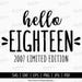 Hello Eighteen SVG Cut Files. 18th Birthday Shirt Vector Cutting ...