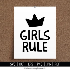 Girls Rule SVG. Kids Quotes Cut Files. Girl Room Wall Art, Children ...