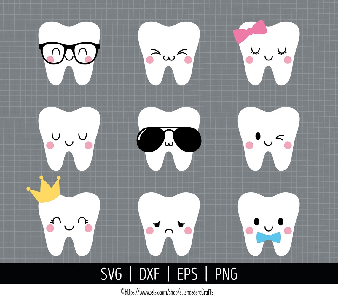 Tooth SVG. Tooth Fairy Bag Bundle Cut Files. Tooth for Girl and Boy PNG ...
