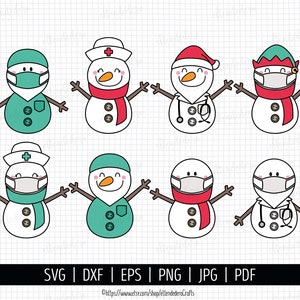 Snowman With Stethoscope SVG. Doodle Hospital Workers Clipart. Nurse ...