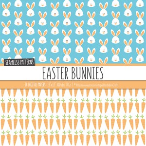 Easter Digital Paper Package. Kids Easter Bunnies Seamless Patterns ...