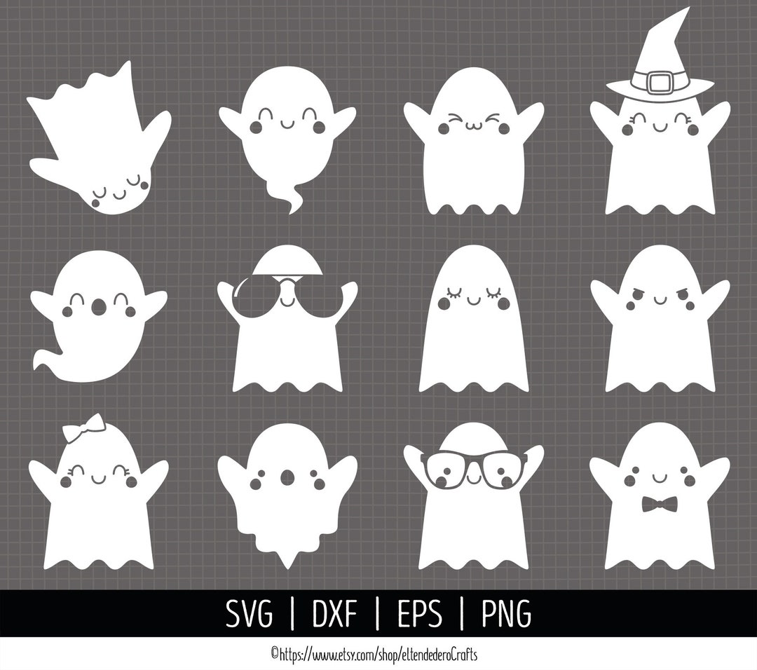 Ghost SVG. Kids Halloween Bundle Clipart. Cute Kawaii Phantom - Etsy