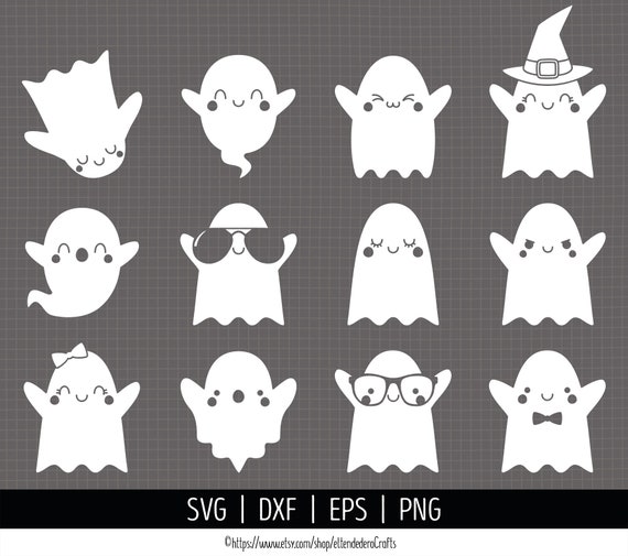 Ghost SVG. Kids Halloween Bundle Clipart. Cute Kawaii Phantom | Etsy