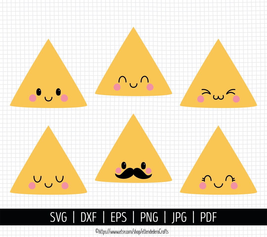 Nacho SVG. Cinco De Mayo Cut Files. Mexican Food SVG Kawaii - Etsy