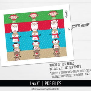 PRINTABLE Christmas Mini Candy Bar Wrappers. Classroom Mini Chocolate ...