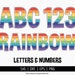 Rainbow Alphabet SVG. Stripes Pattern Font Clipart. Striped Letters and ...