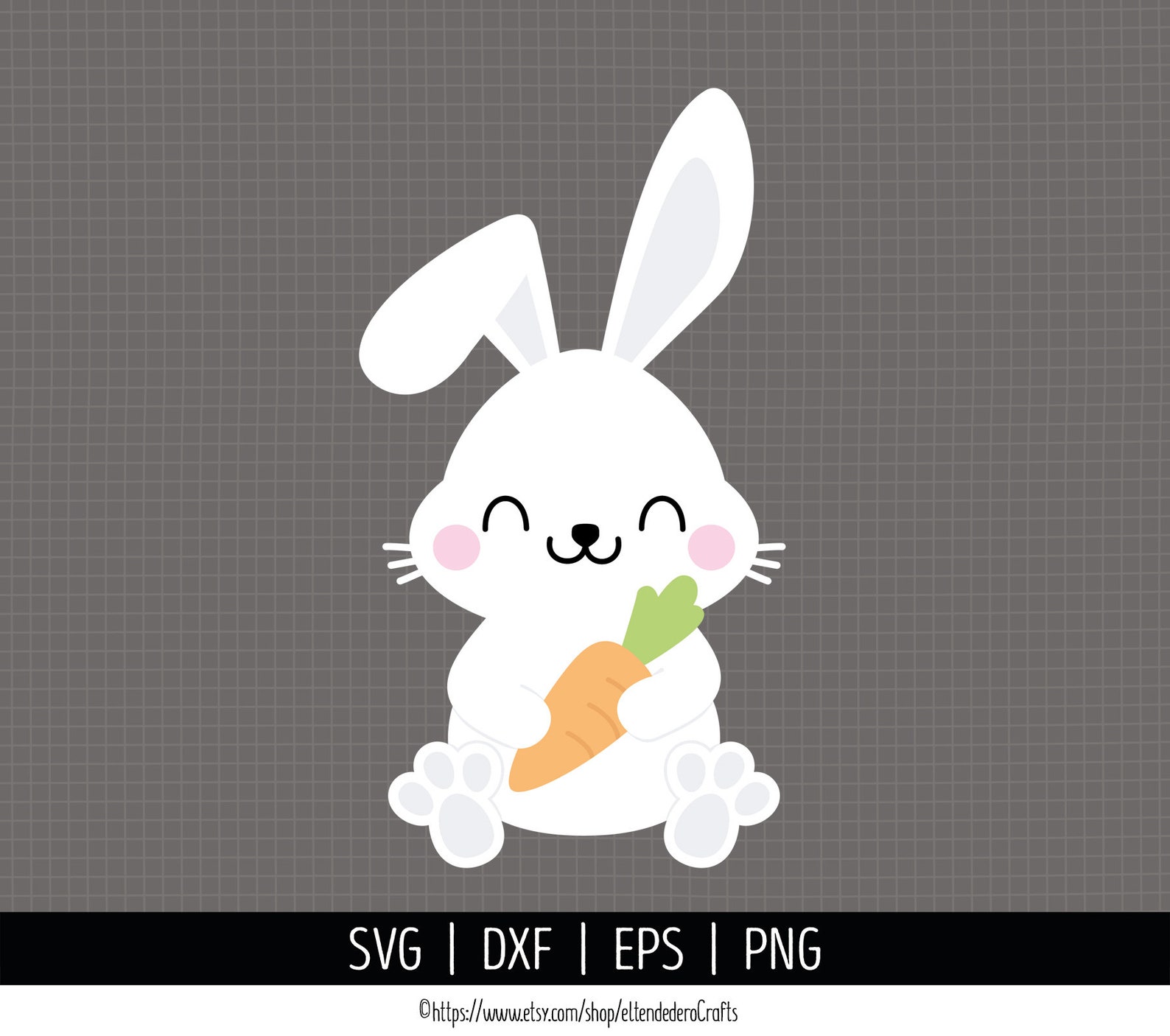Bunny With Carrot SVG. Cute Baby Bunny PNG. Toddler Easter - Etsy