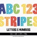 Striped Alphabet SVG. Stripes Pattern Font Clipart. Rainbow Letters and ...