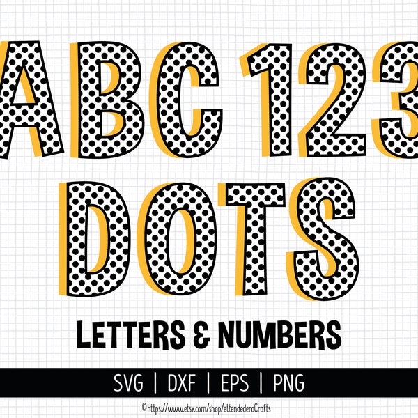 Doodle Font With Dots Svg - Etsy