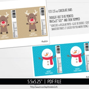 PRINTABLE Christmas Chocolate Bar Wrappers. Kids Classroom Treat Decor ...