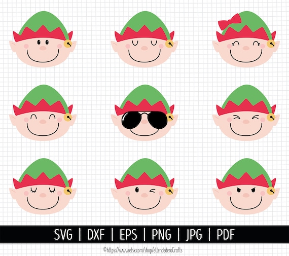 Elf SVG. Kids Cartoon Elves Clipart. Christmas Cut Files. | Etsy