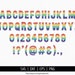 Rainbow Alphabet SVG. Stripes Pattern Font Clipart. Striped Letters and ...