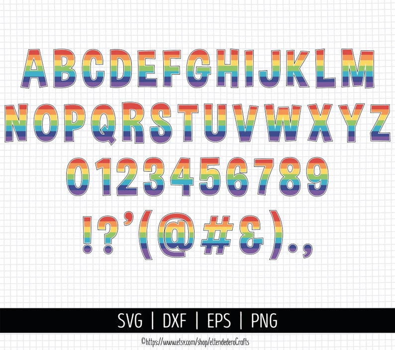 Rainbow Alphabet SVG. Stripes Pattern Font Clipart. Striped - Etsy