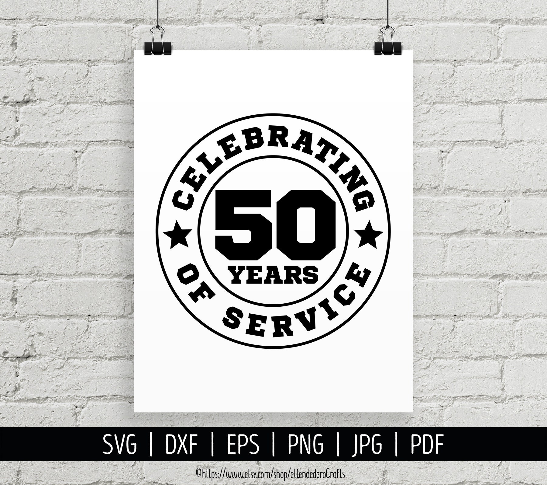 50 Years of Service SVG. Work Anniversary Shirt Files Cutting Machine ...