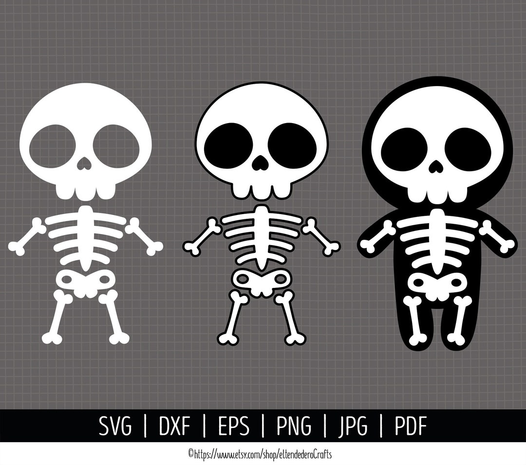 Skeleton SVG. Kids Halloween Skeleton Bundle Clipart. Baby Cute Skull ...