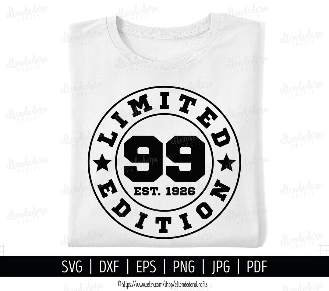 99th Birthday SVG. Ninety Nine Est 1926 Shirt Vector for Cutting ...