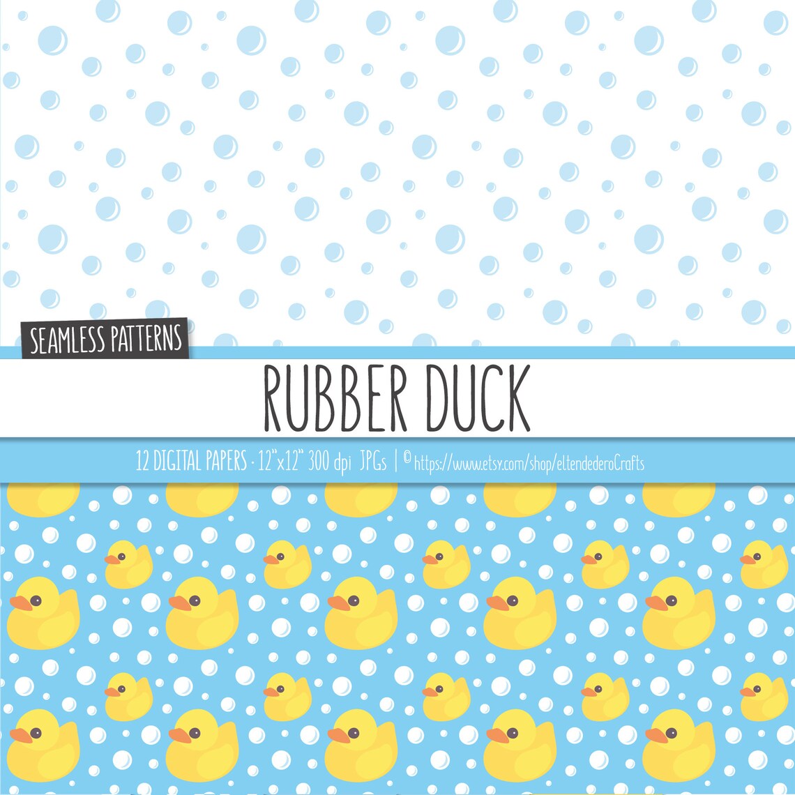Rubber Duck Digital Paper Pack With Rubber Ducky and Soap - Etsy