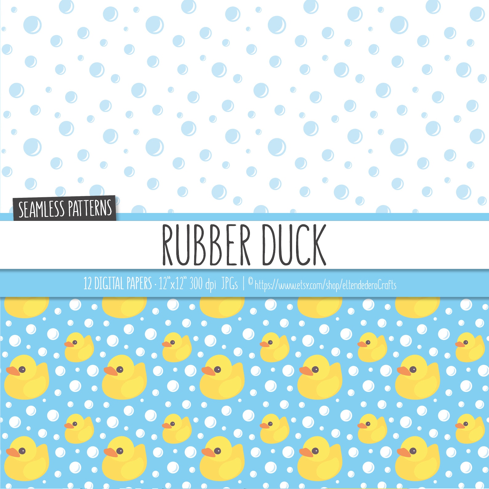 Rubber Duck Digital Paper Pack With Rubber Ducky and Soap - Etsy