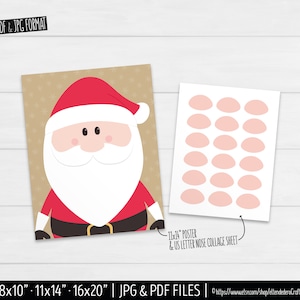 Pin the Nose on Santa, Christmas Games for Kids. School Holiday Class ...