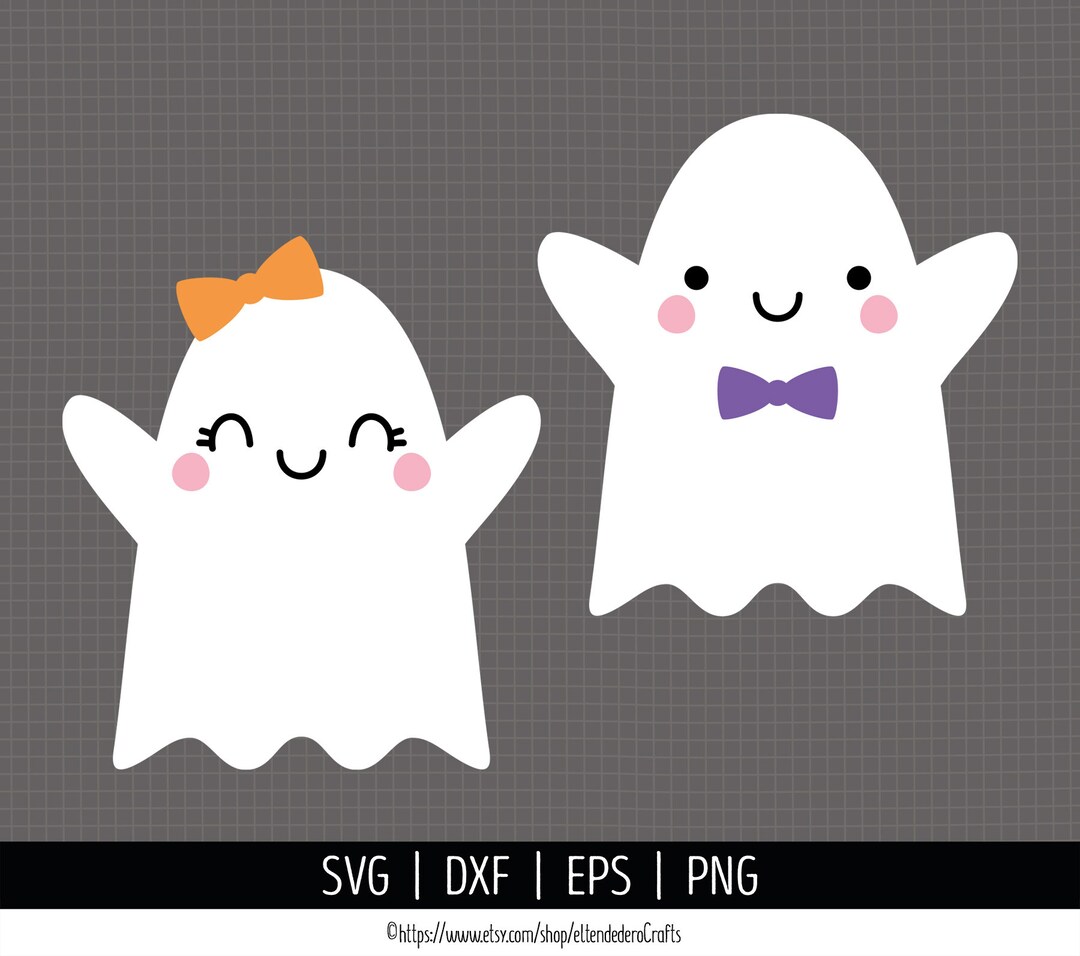 Ghost SVG. Kids Halloween Clipart. Cute Girl Ghost With Bow Vector Cut ...