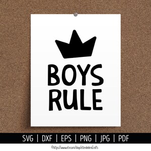 Boys Rule SVG. Kids Quotes Cut Files. Boys Room Wall Art, Children ...