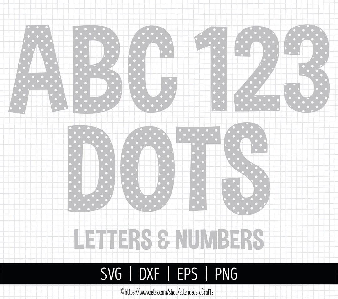 Grey Polka Dot Alphabet SVG. Dots Pattern Font Clipart. Baby Letters ...