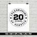 20 Years of Service SVG. Work Anniversary Shirt Files Cutting Machine ...