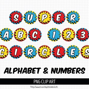 Superhero Alphabet Printable. Comic Book Letters and Numbers Circles ...