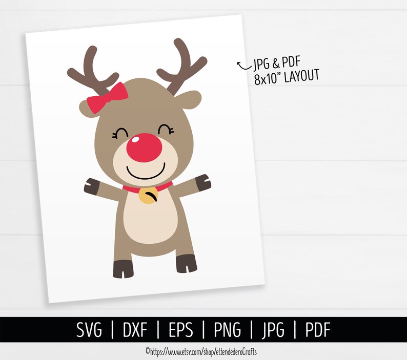 SVG Renos Niño y Niña. Archivos de Corte Caras Reno Rodolfo. - Etsy España